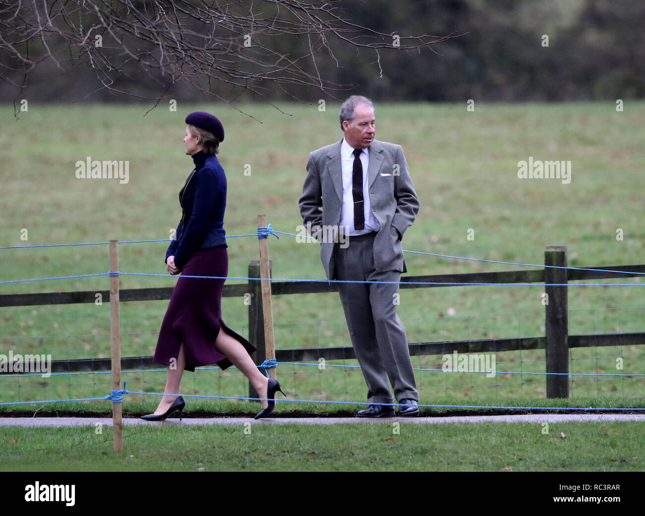 Sandringham, Norfolk, UK. 13th Jan, 2019. Earl Snowden joined HM Queen ...