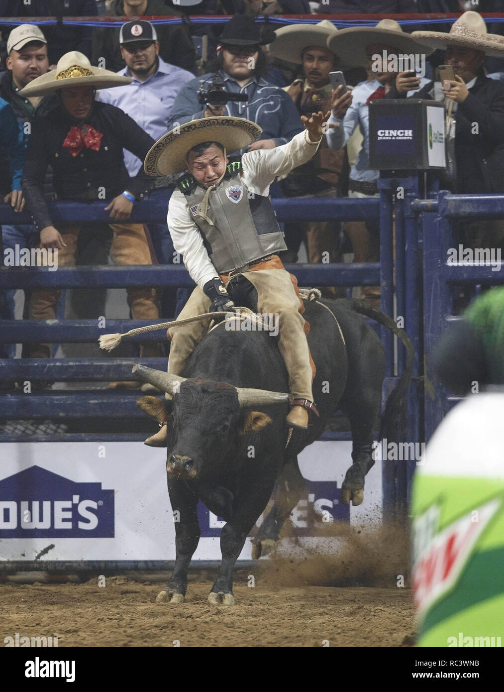Denver, Colorado, USA. 13th Jan, 2019. Mexican Bullrider GIOVANNI ...