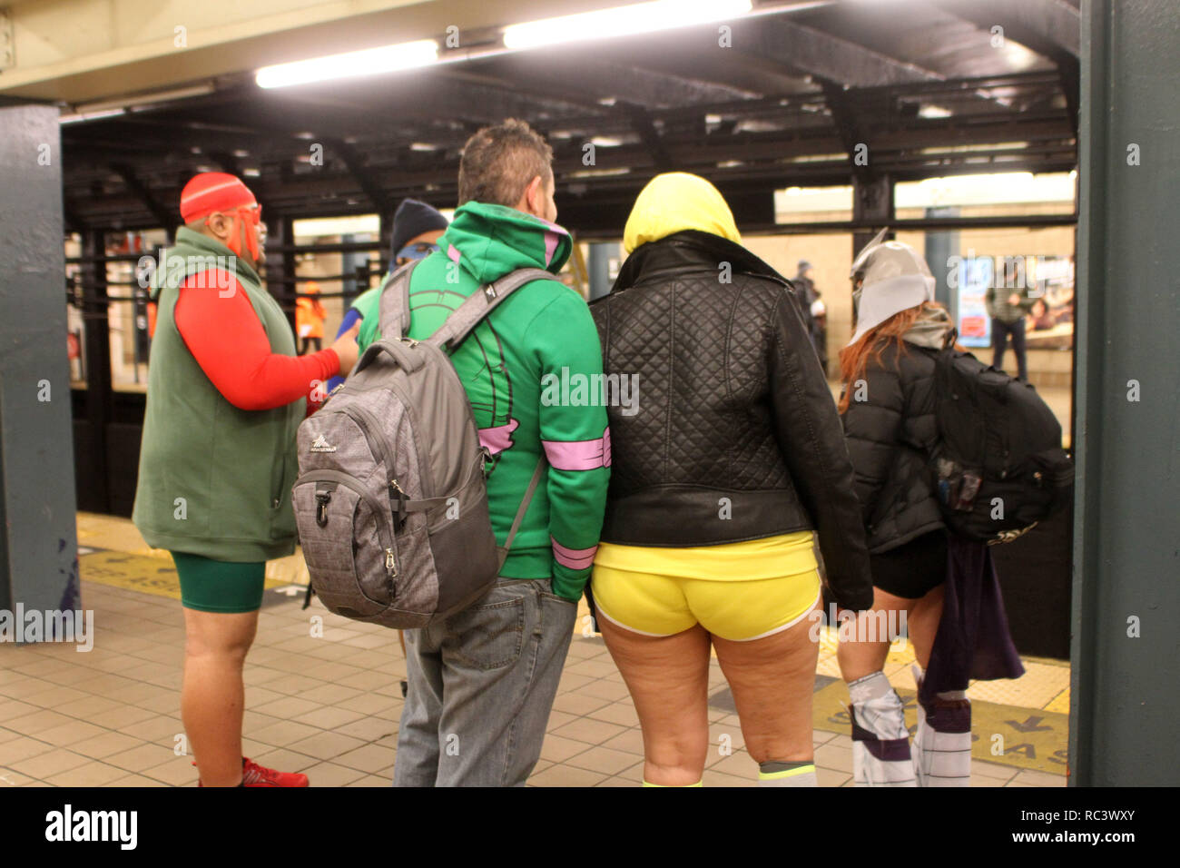 New York, New York, USA. 13th Jan, 2019. 18th Annual No Pants Subway ...