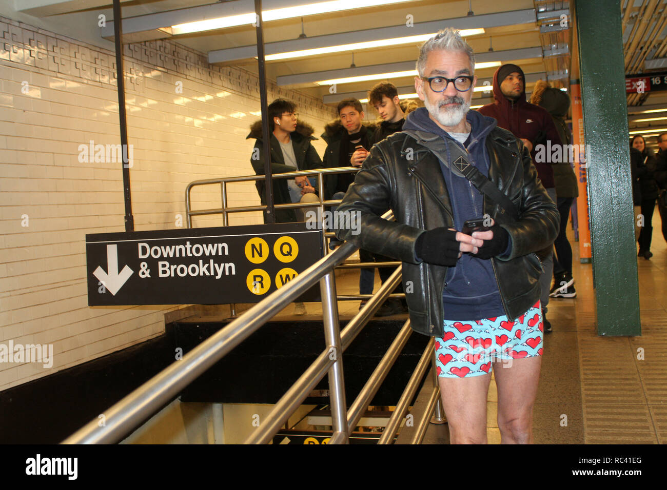 New York, New York, USA. 13th Jan, 2019. 18th Annual No Pants Subway ...