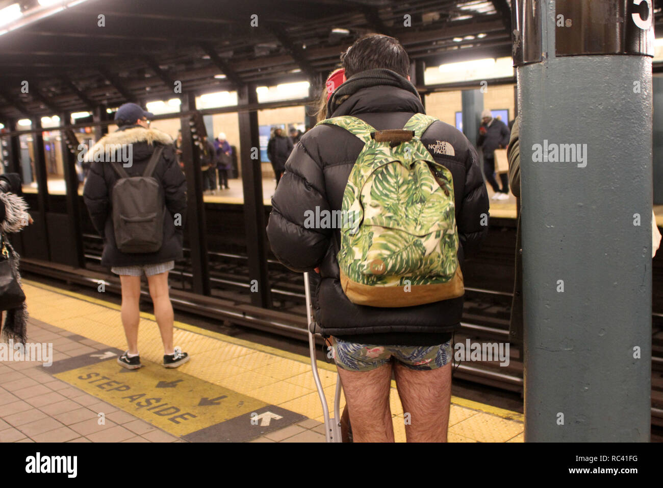 New York, New York, USA. 13th Jan, 2019. 18th Annual No Pants Subway ...