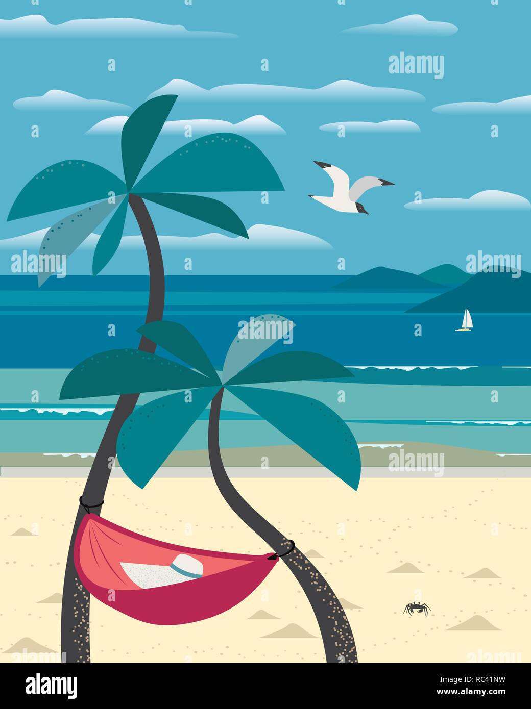 Seaside scenic veiw poster Stock Vector Image & Art - Alamy