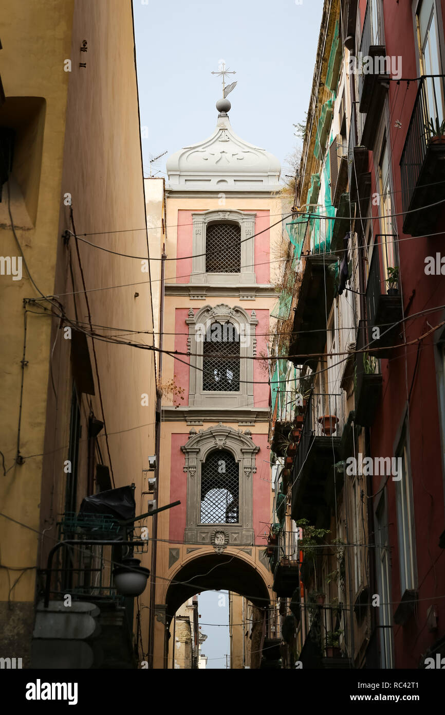 An Old Tower in Naples City, Italy Stock Photo - Alamy