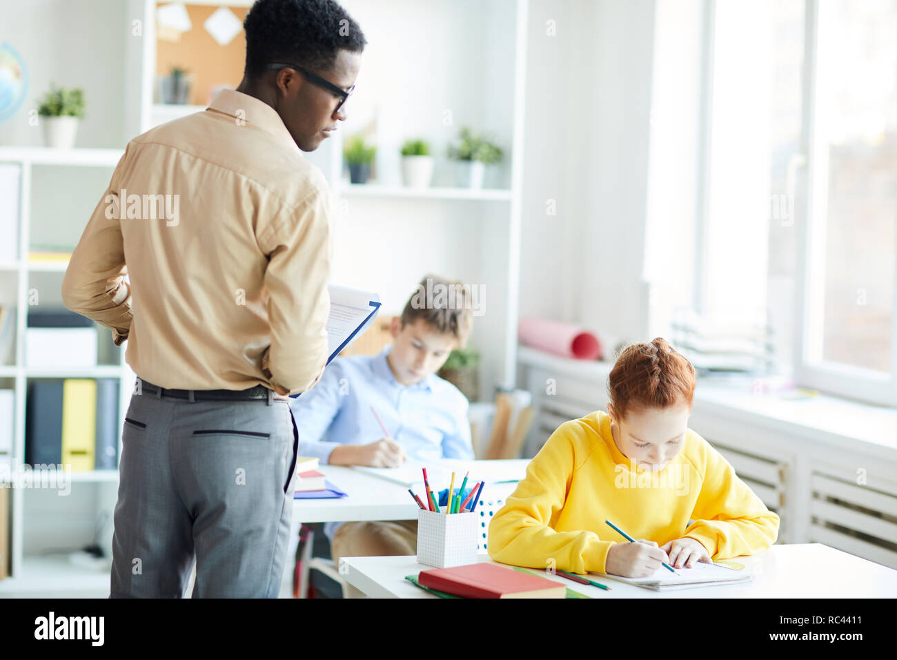 Work of teacher Stock Photo - Alamy