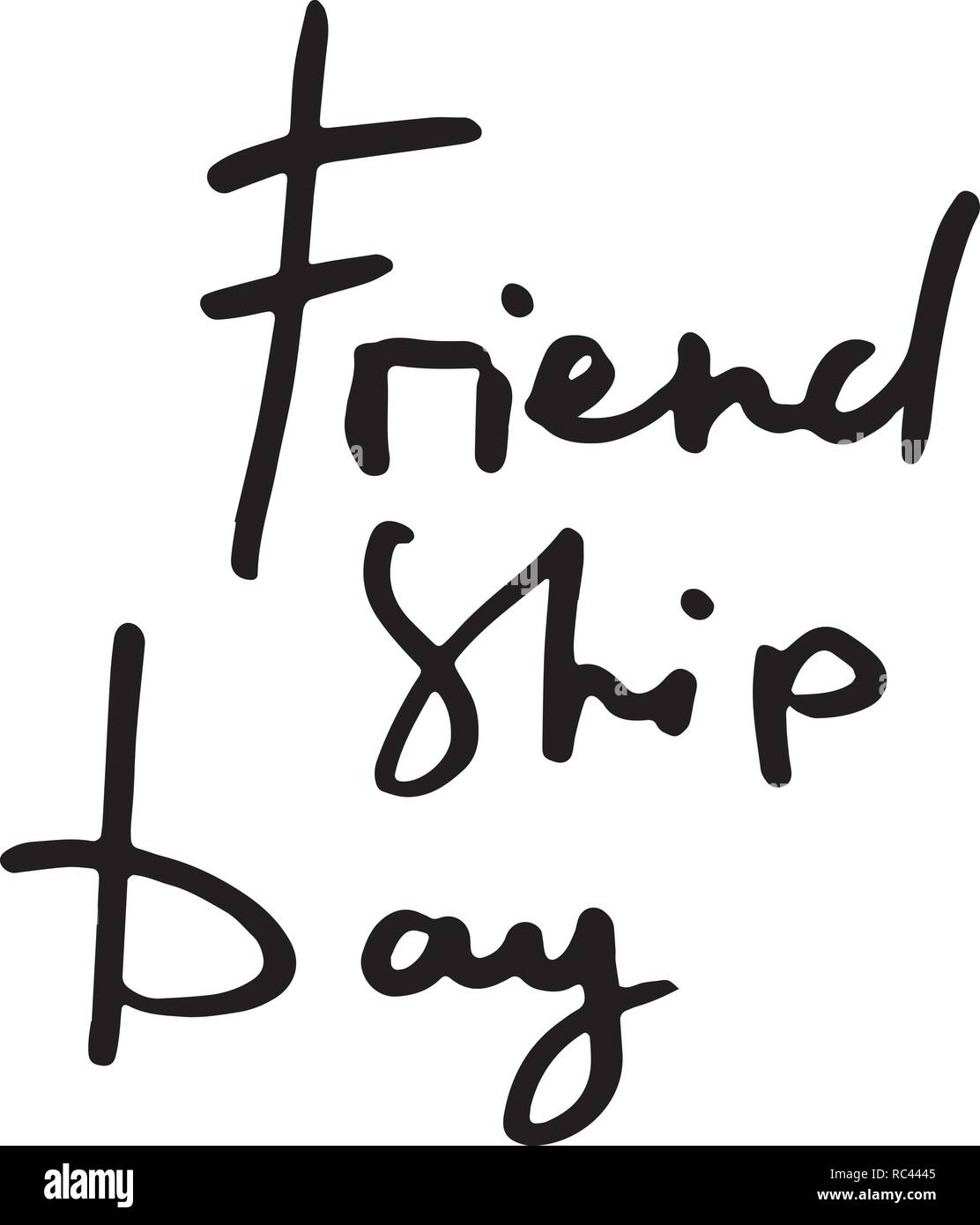 Friendship day. Doodle grunge lettering. Brush calligraphy text for ...