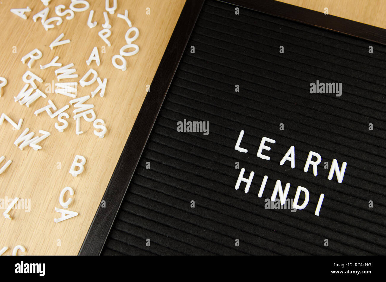 learn language sign on black background Stock Photo - Alamy