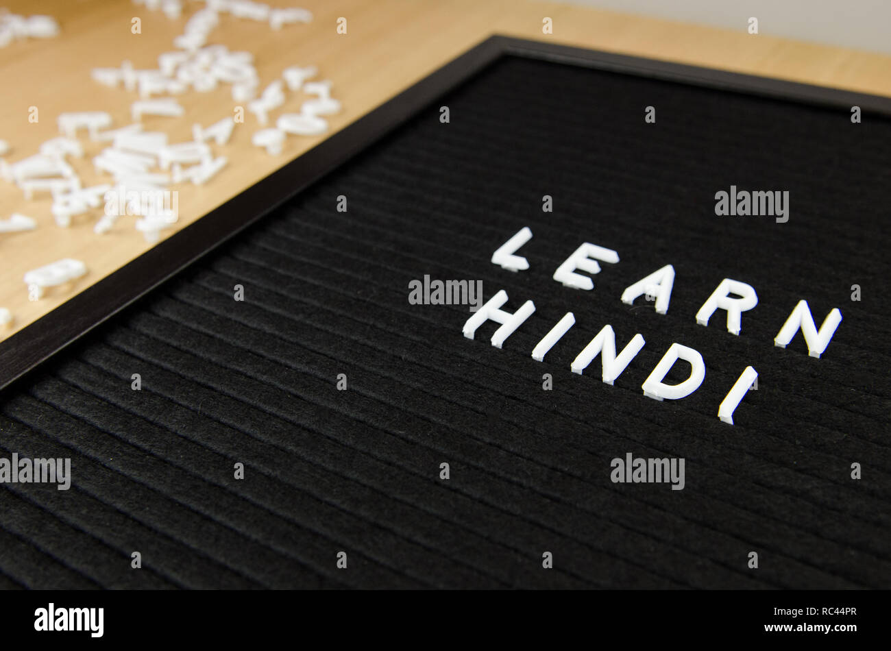 learn language sign on black background Stock Photo - Alamy