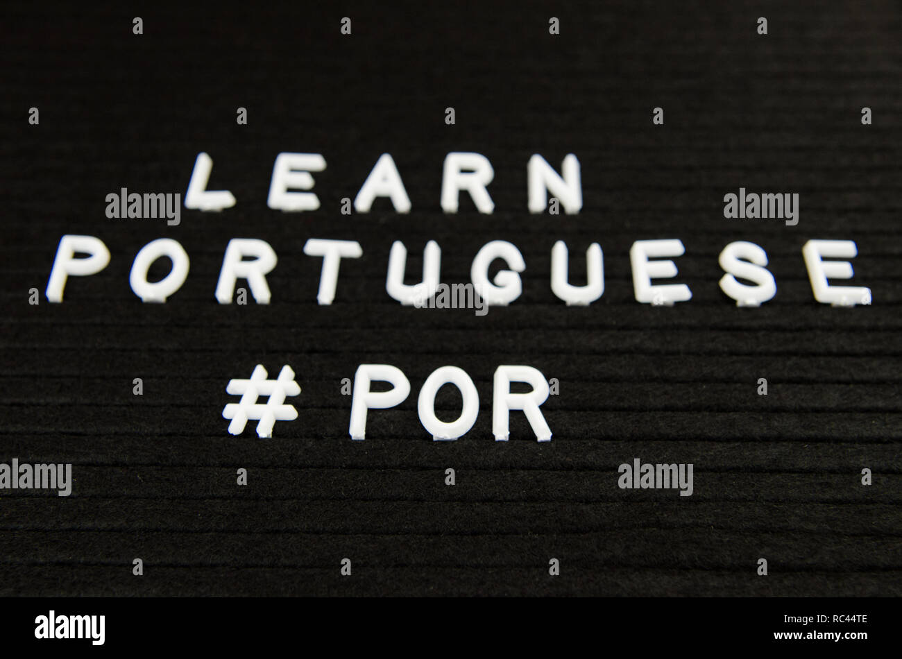 learn language sign on black background Stock Photo - Alamy