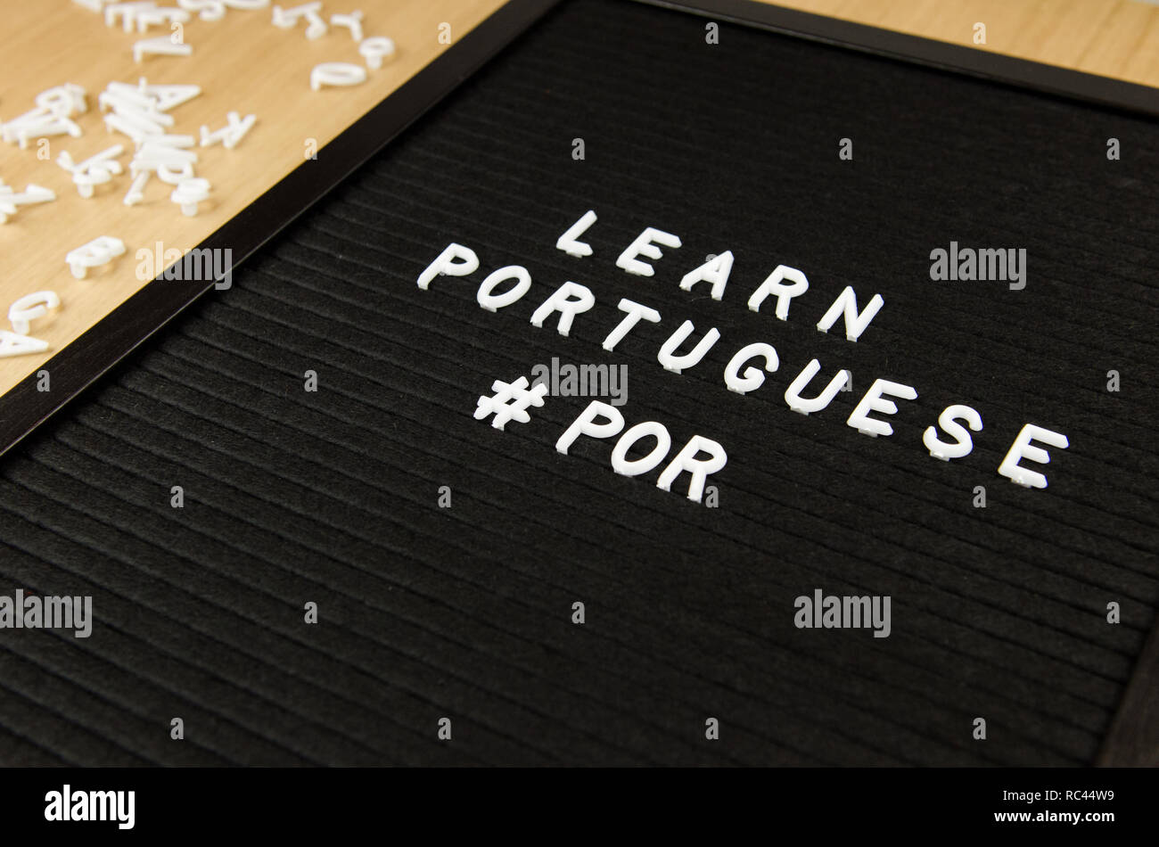 learn language sign on black background Stock Photo - Alamy
