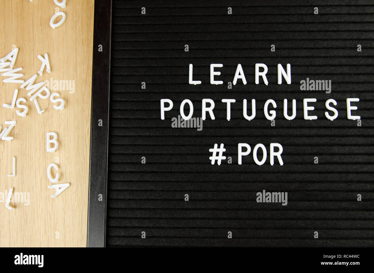 learn language sign on black background Stock Photo - Alamy