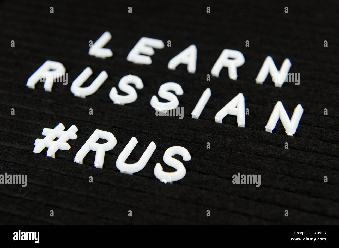 learn language sign on black background Stock Photo - Alamy