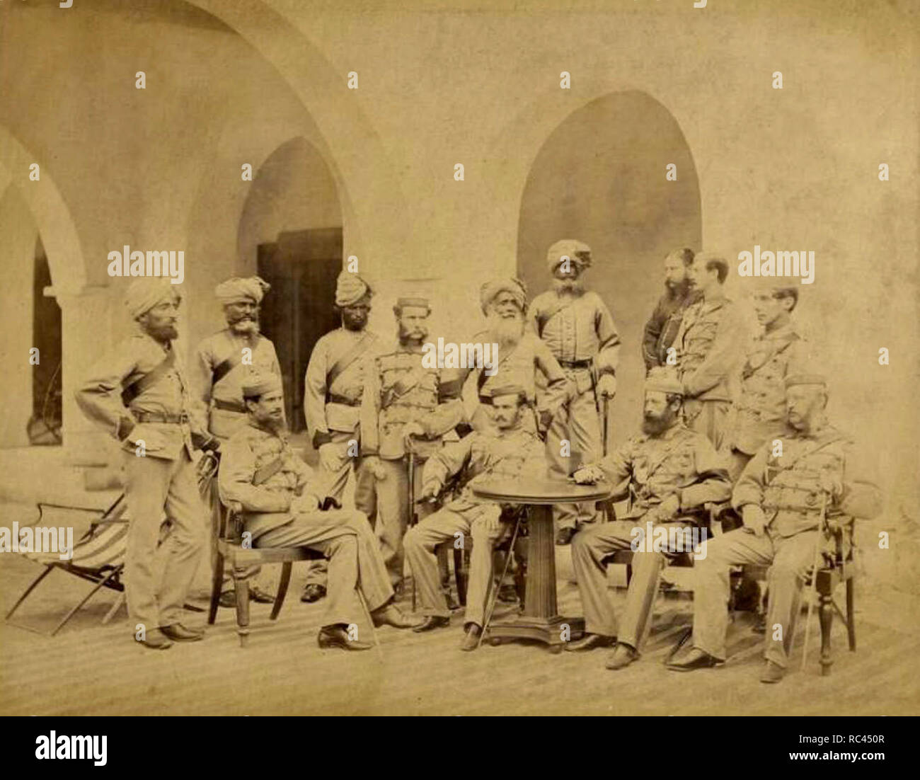 Group photograph of 21st (Punjab) Regiment of Bengal Native Infantry ...