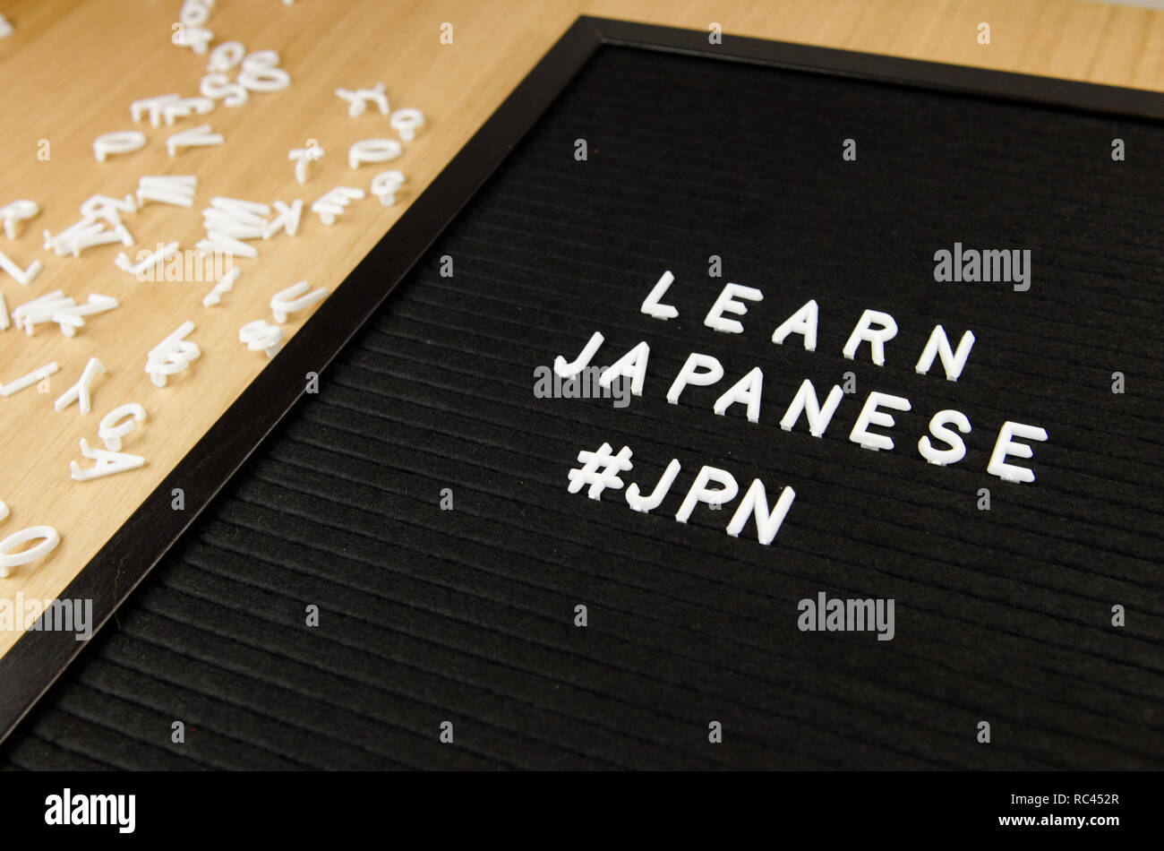 learn language sign on black background Stock Photo - Alamy