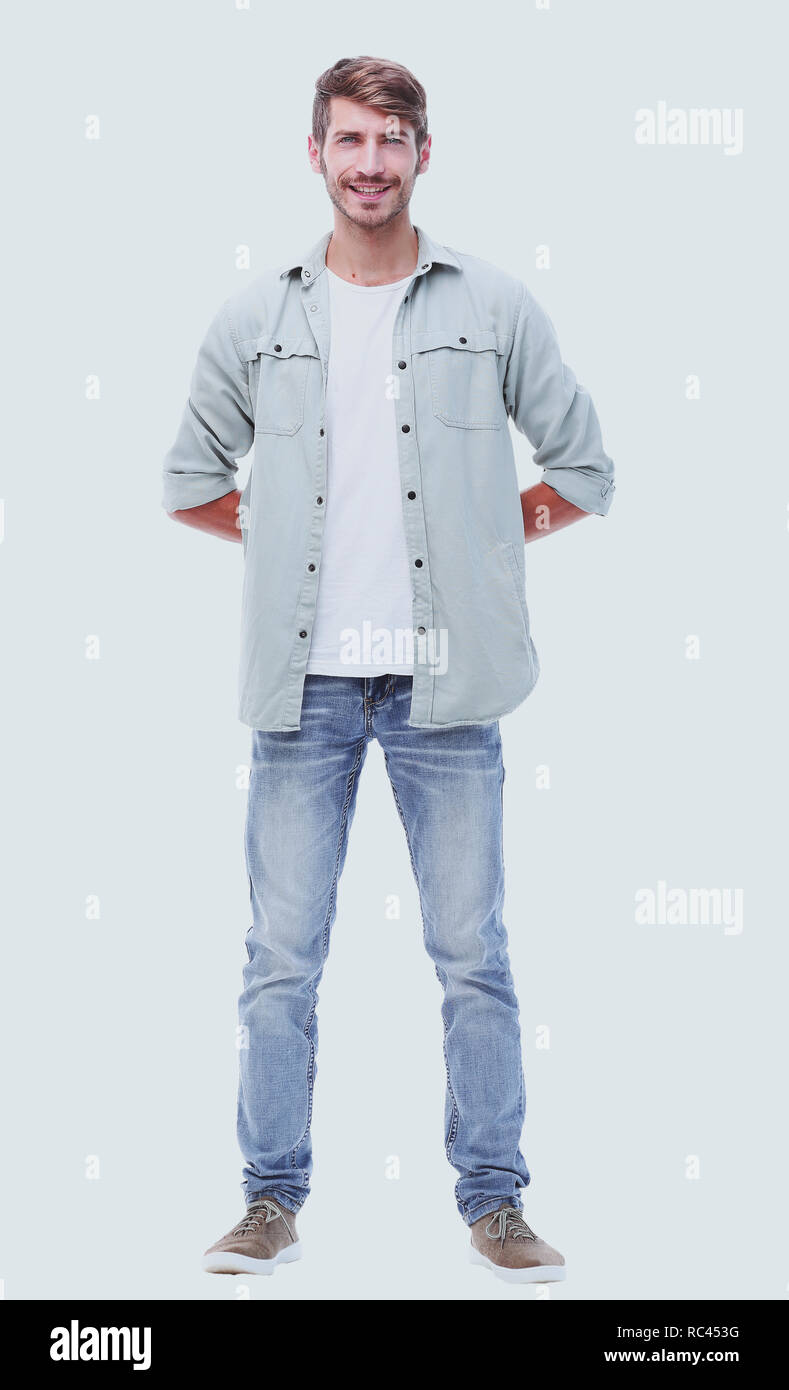 in full growth. portrait of a modern young man Stock Photo - Alamy