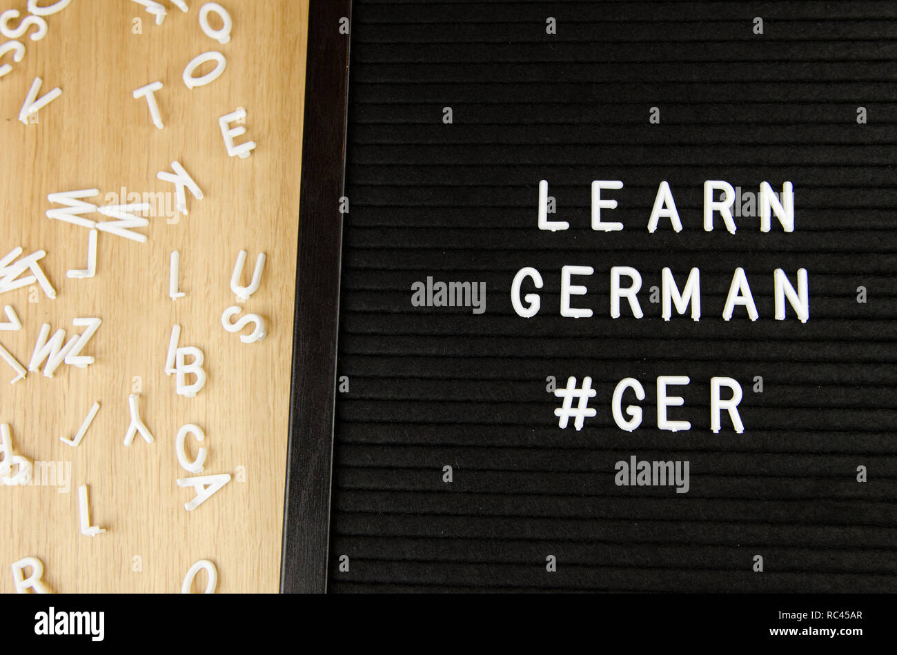 learn language sign on black background Stock Photo - Alamy