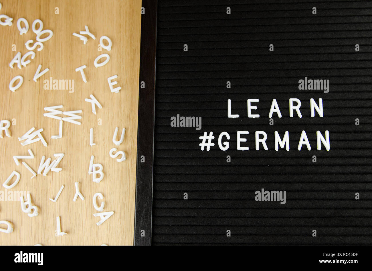 learn language sign on black background Stock Photo - Alamy