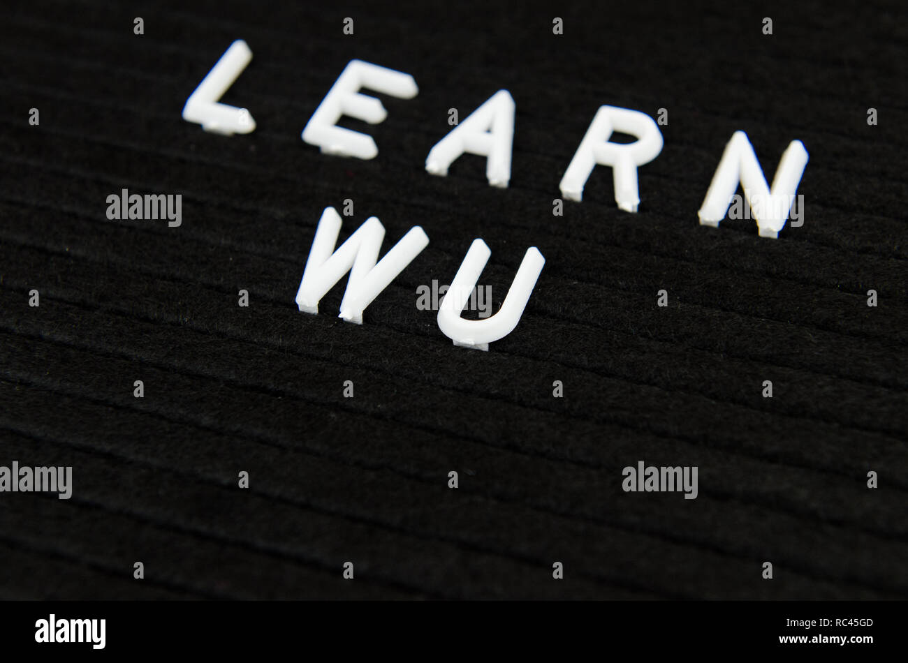 learn language sign on black background Stock Photo - Alamy