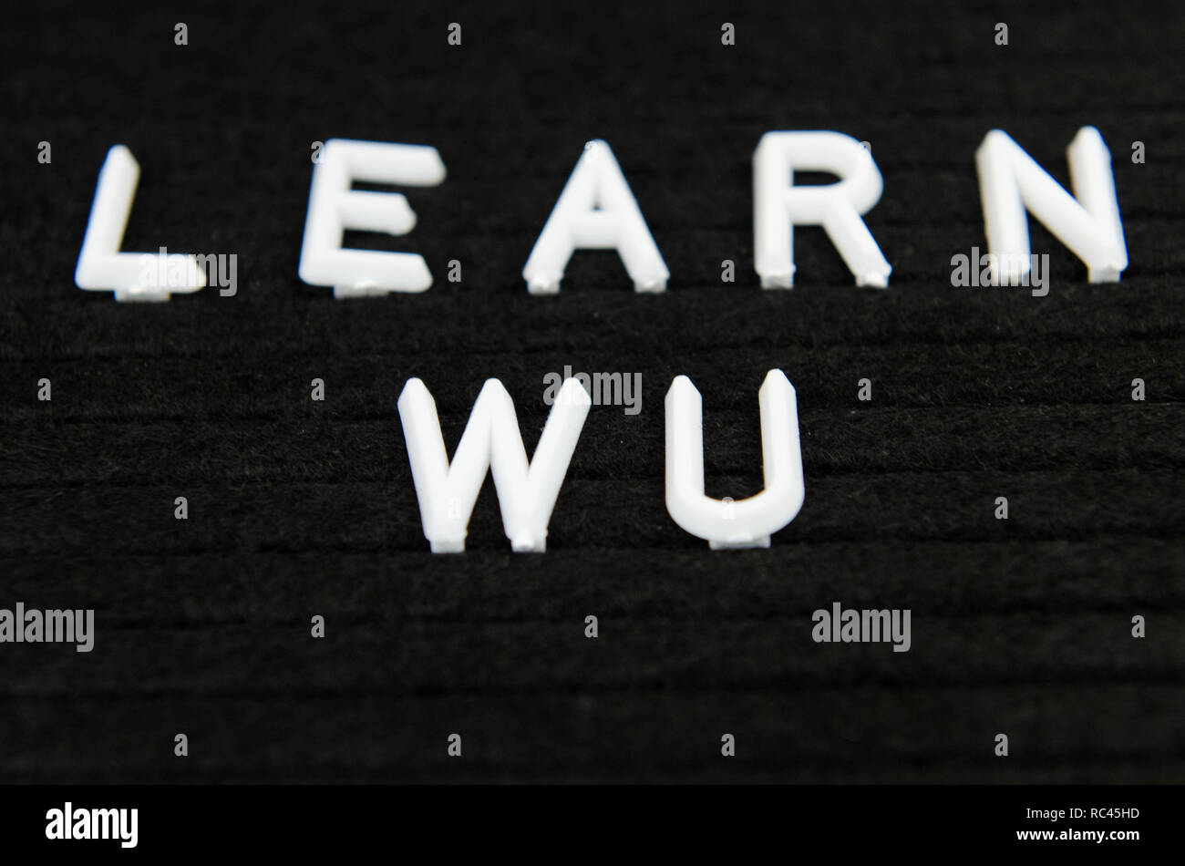 learn language sign on black background Stock Photo - Alamy