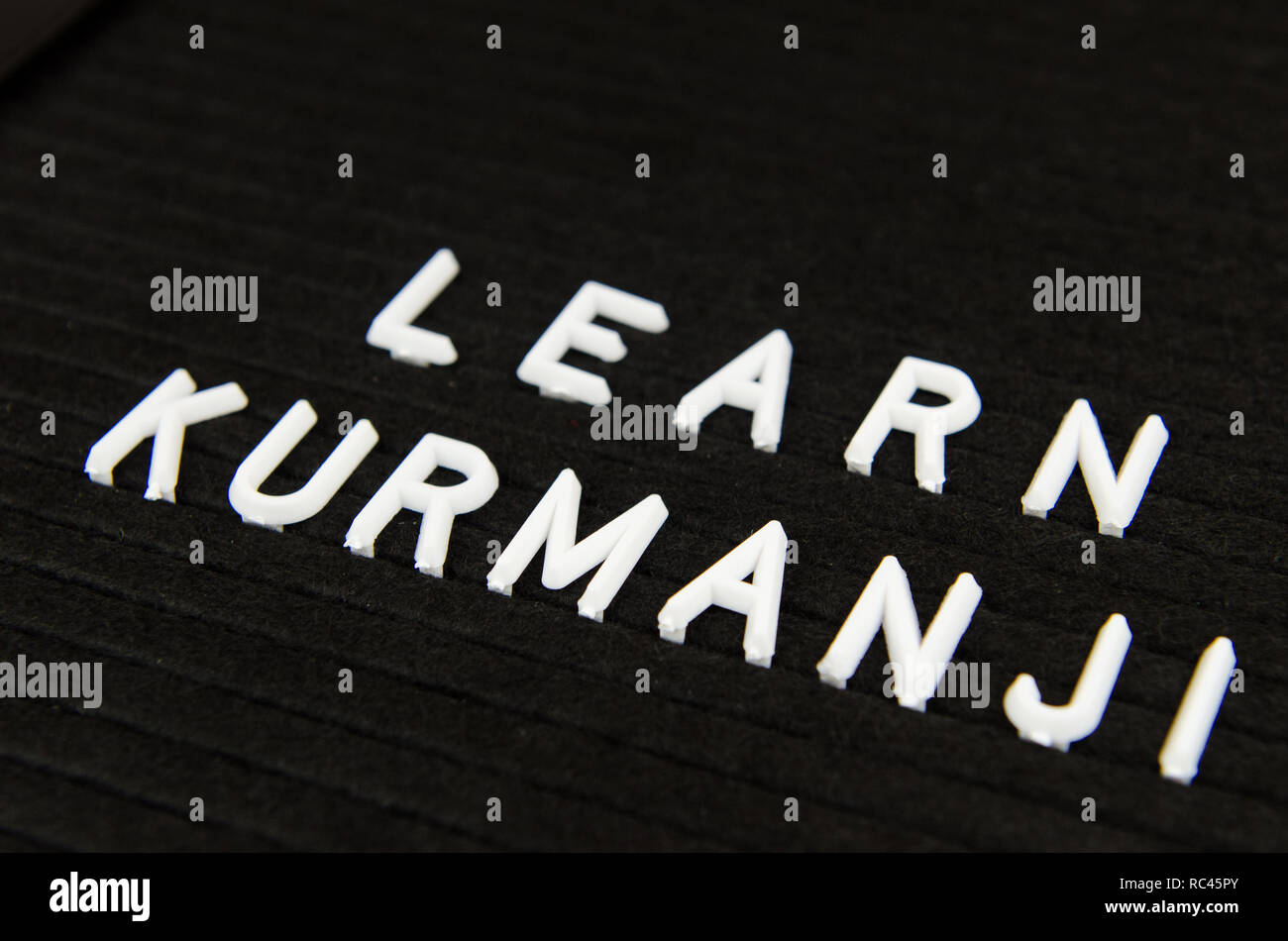 learn language sign on black background Stock Photo - Alamy