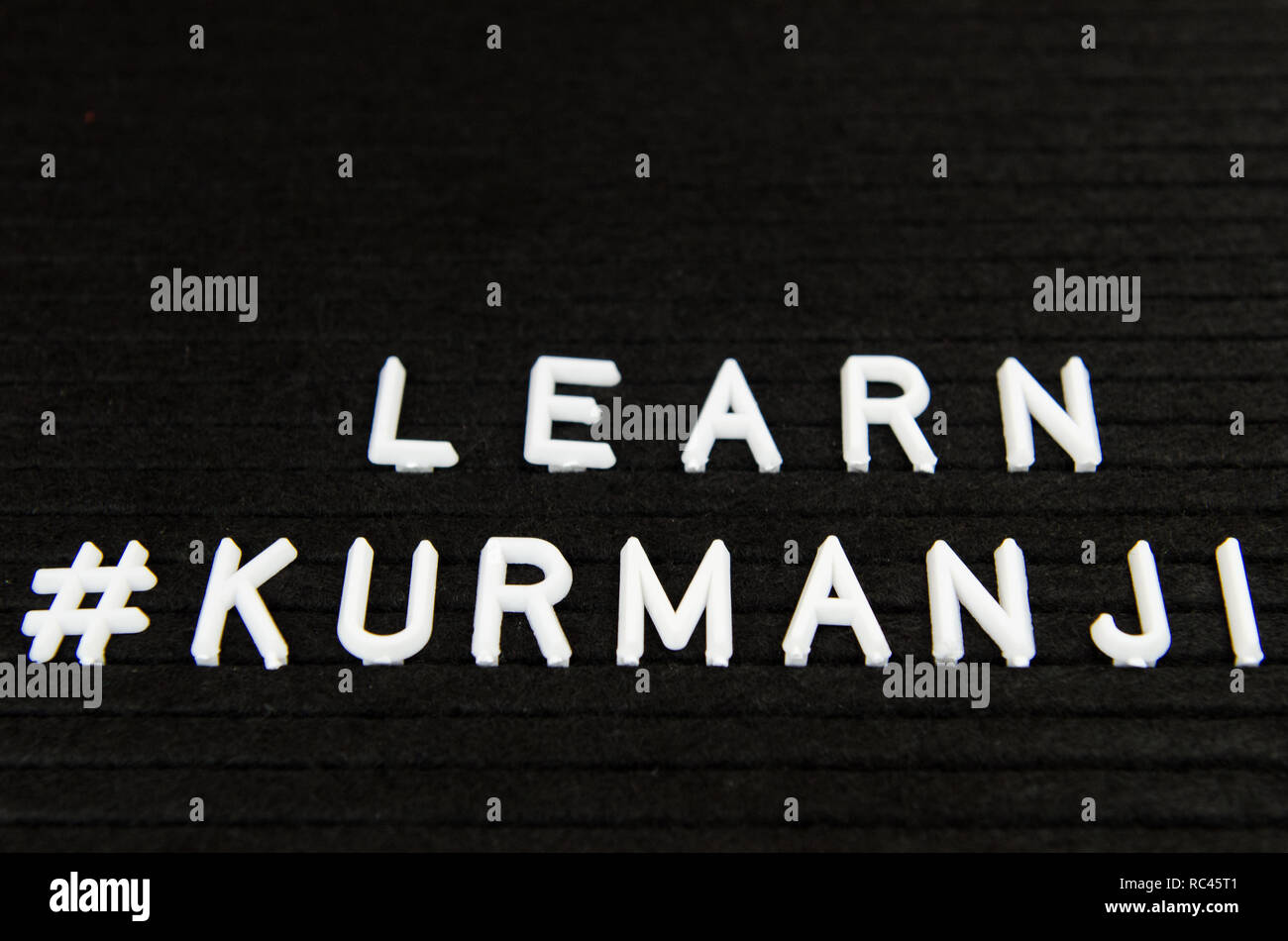 learn language sign on black background Stock Photo - Alamy