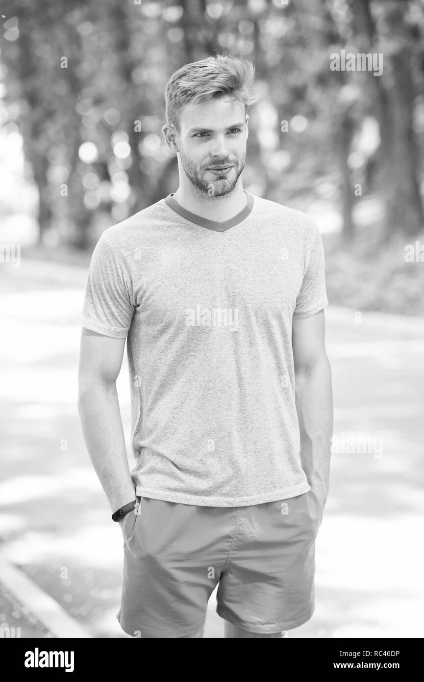 Man proud outdoors Black and White Stock Photos & Images - Alamy