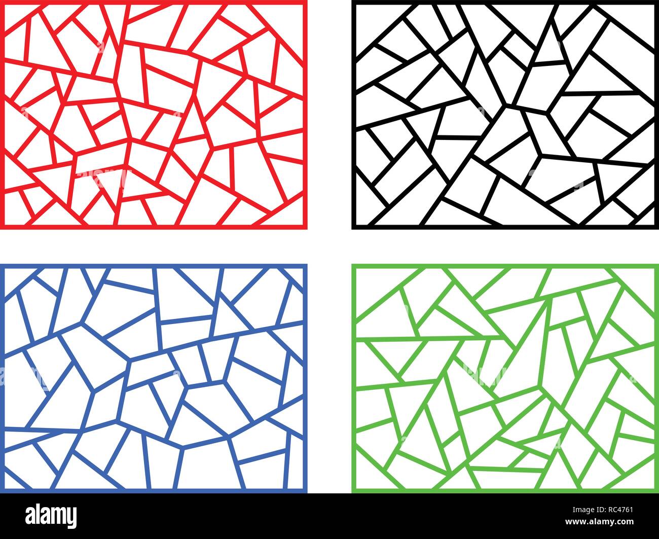 Rectangles Chinese window in geometric style, vector art Stock Vector ...