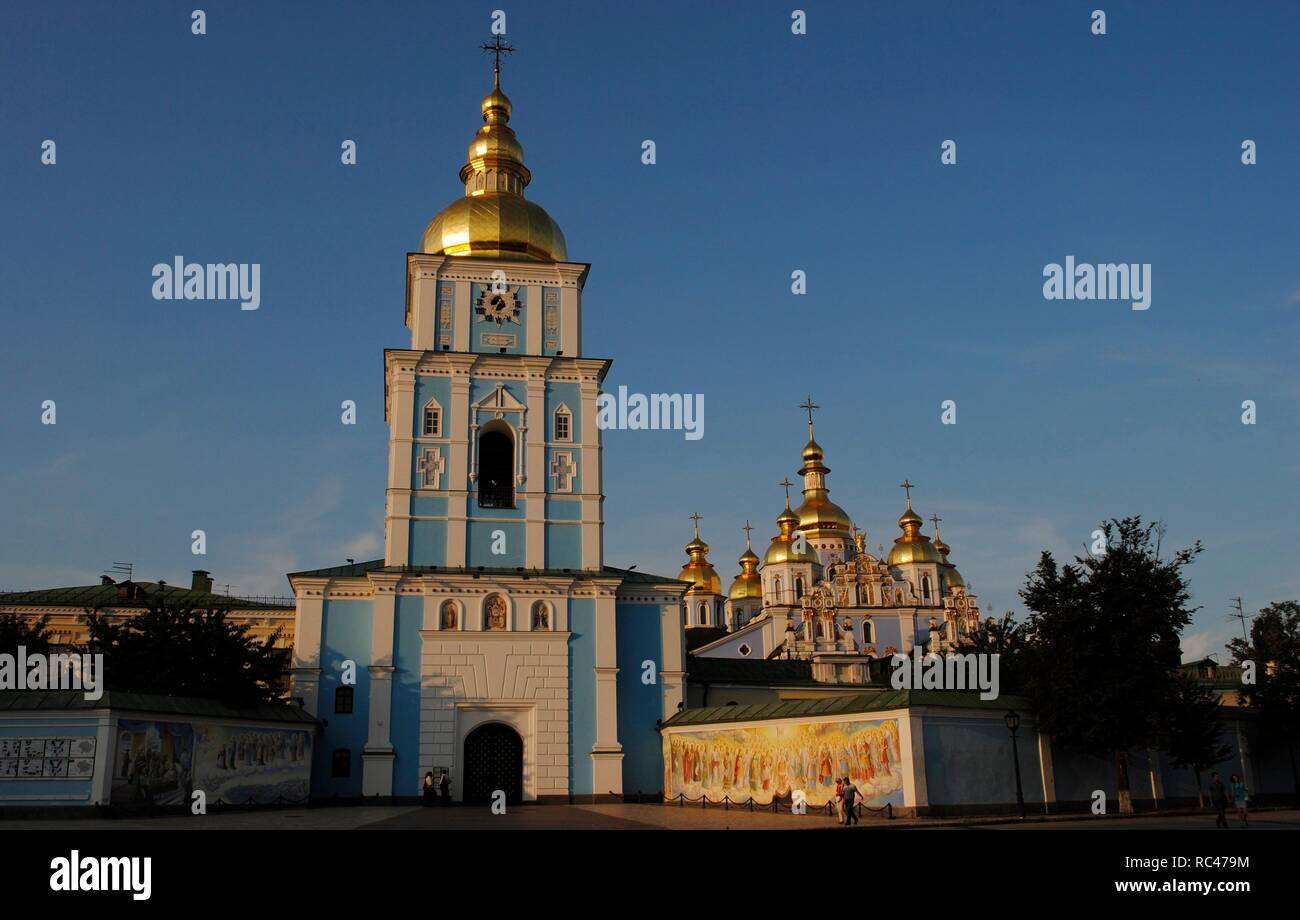 Ukraine. Kiev. St. Michael's Golden Domed Monastery. The exterior was ...