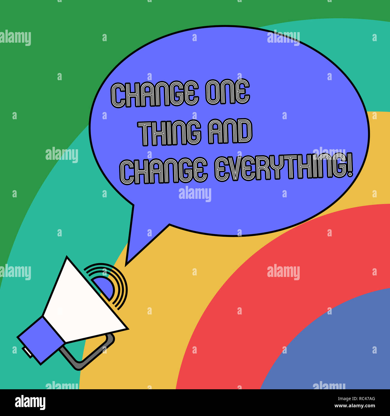 Handwriting text Change One Thing And Change Everything. Concept ...