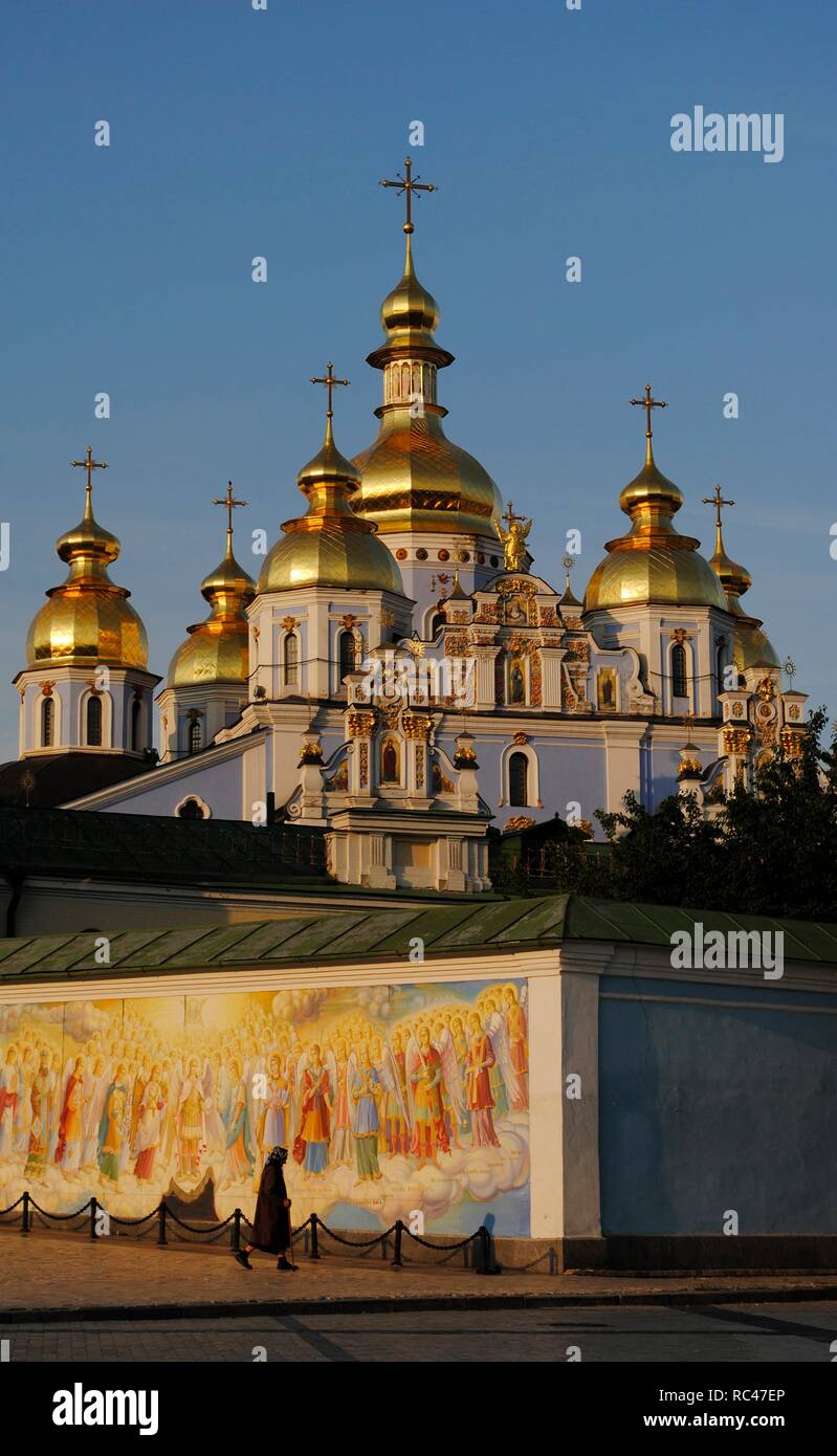 Ukraine. Kiev. St. Michael's Golden Domed Monastery. The exterior was ...