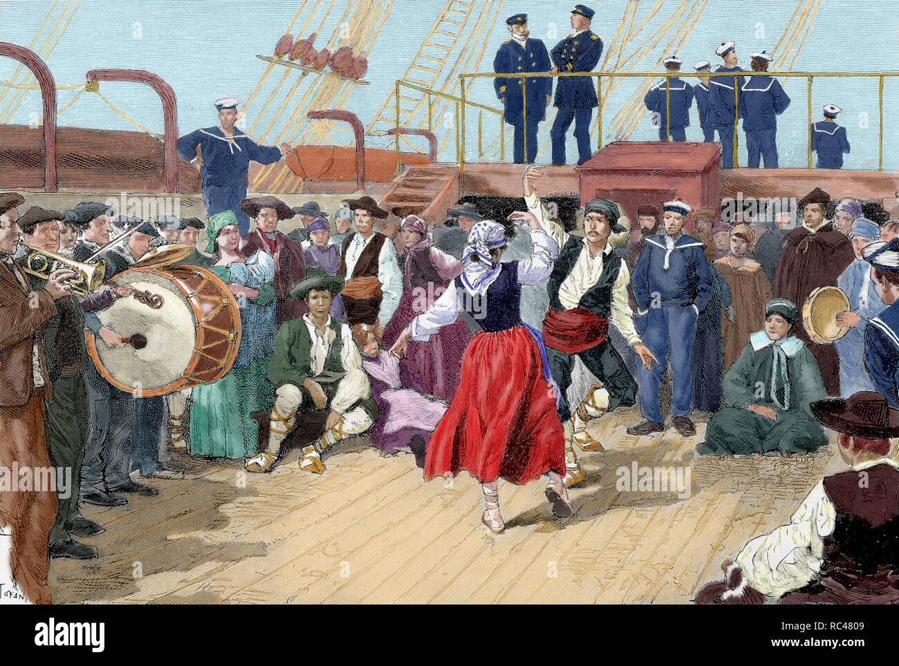 Immigrants on the deck of american ship hi-res stock photography and ...