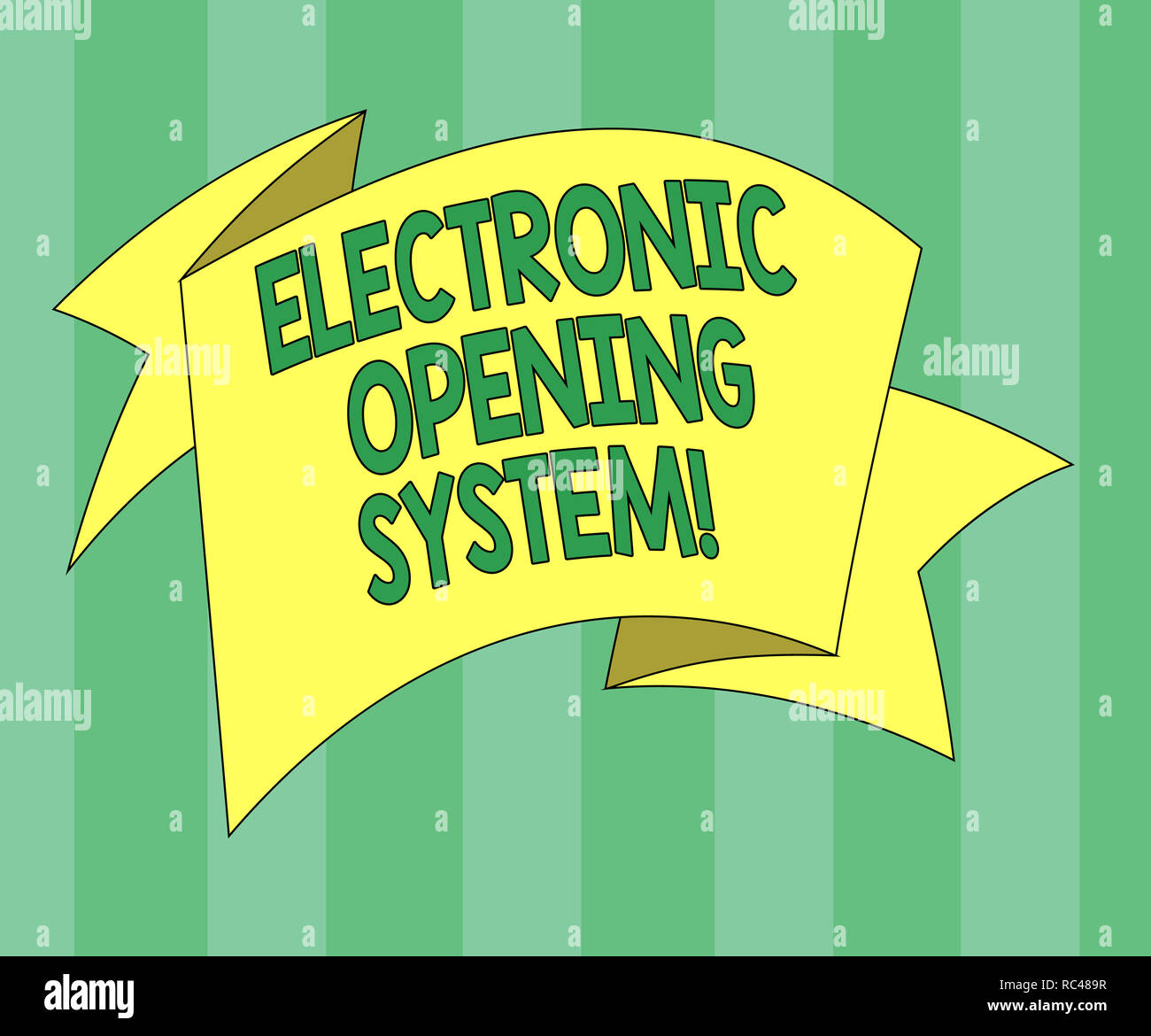 Handwriting text Electronic Opening System. Concept meaning Electronic ...