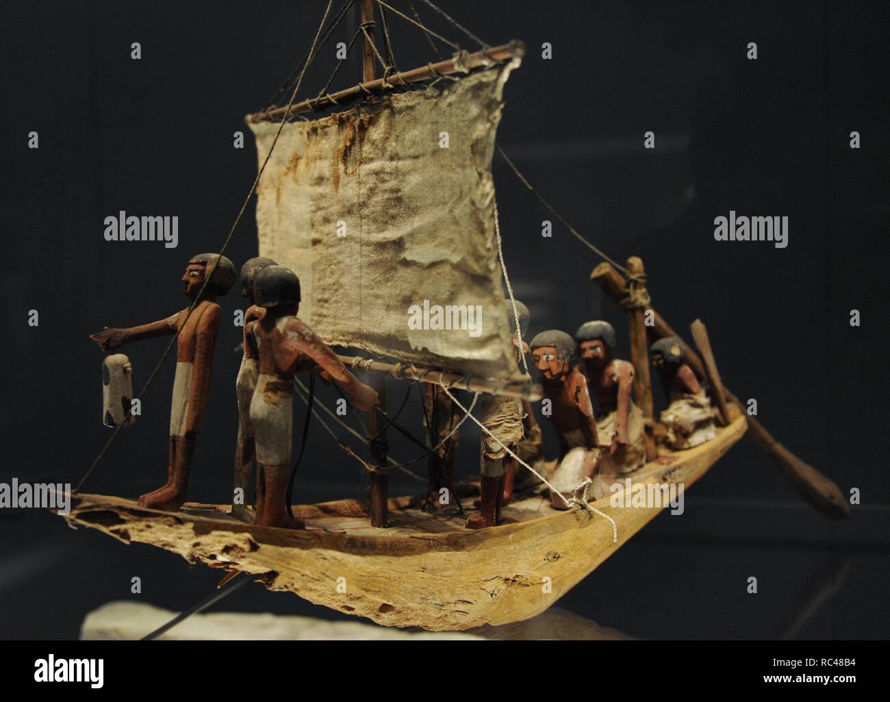 Egyptian Art. Boat. From the tomb of Wadjet-hotep at Sedment. Wood. 7th ...