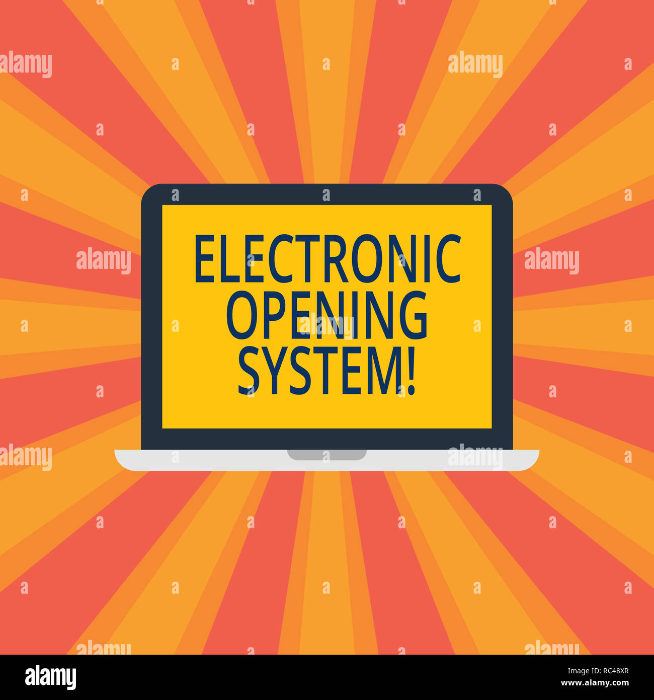 Text sign showing Electronic Opening System. Conceptual photo ...