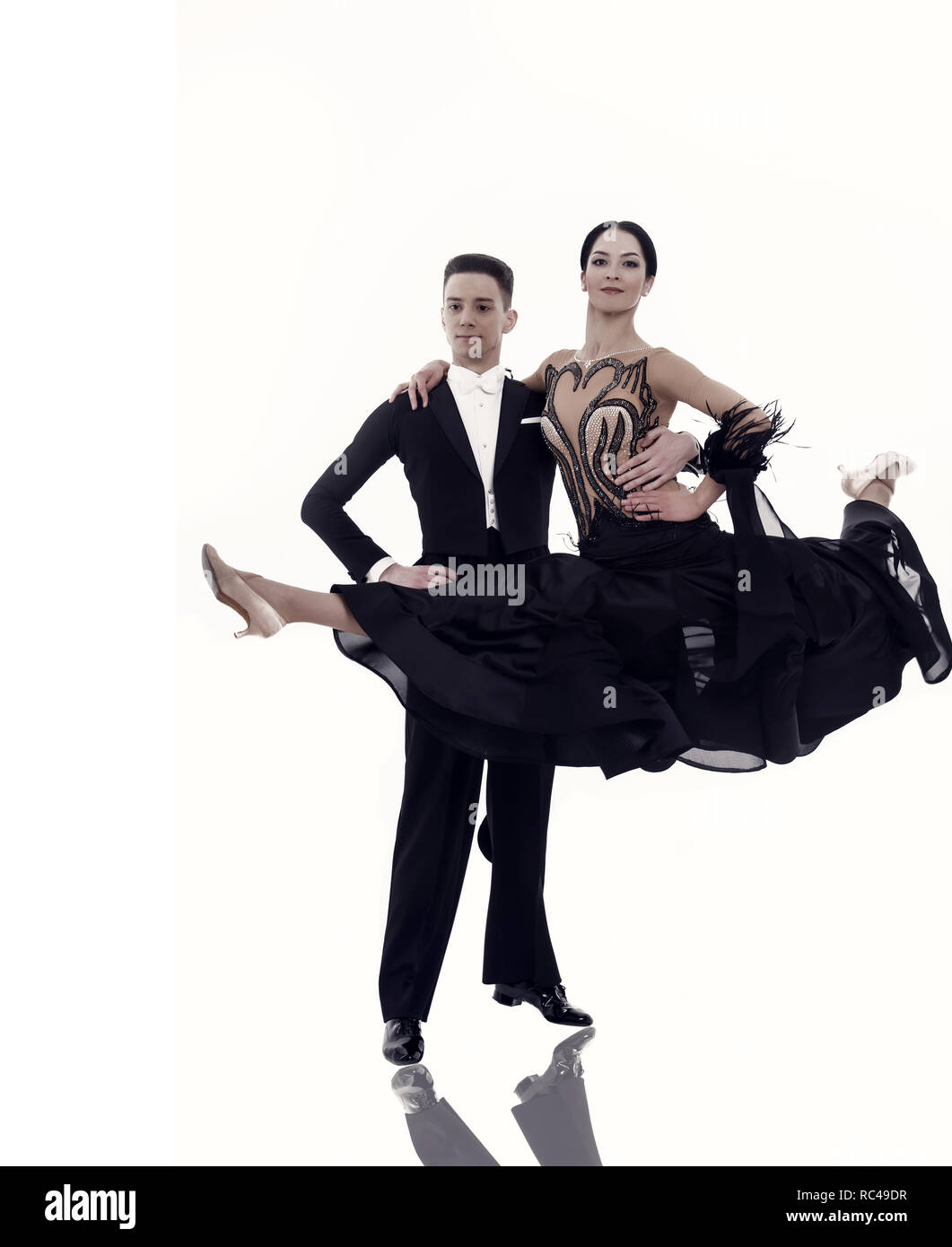 dance ballroom couple in a dance pose isolated on white background ...