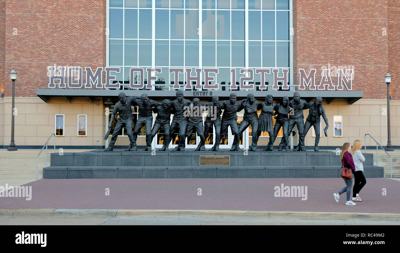 The War Hymn Monument by sculptor Steven Whyte on the campus of Texas A ...