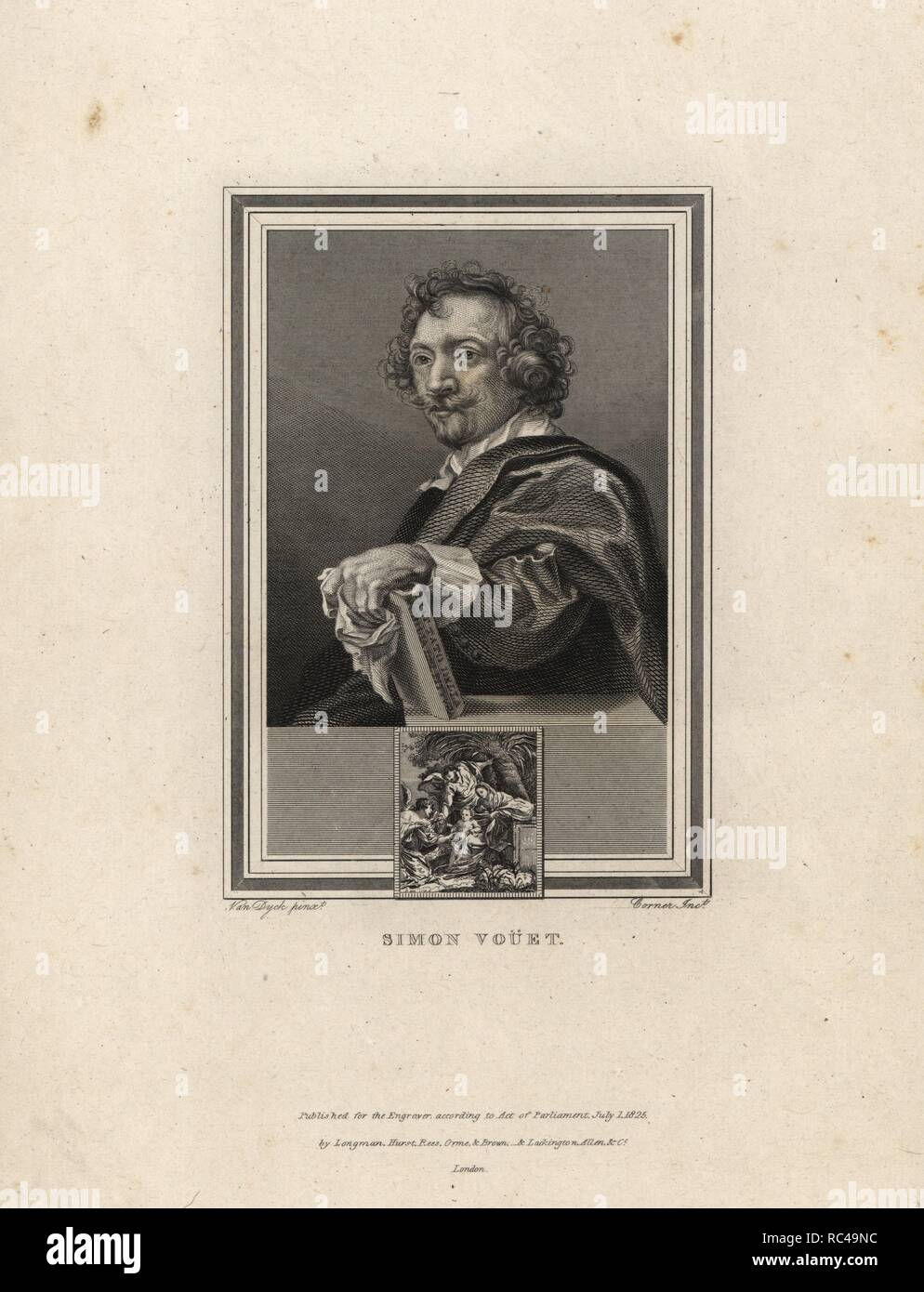 Portrait of Simon Vouet (1582-1641), French history and portrait artist ...