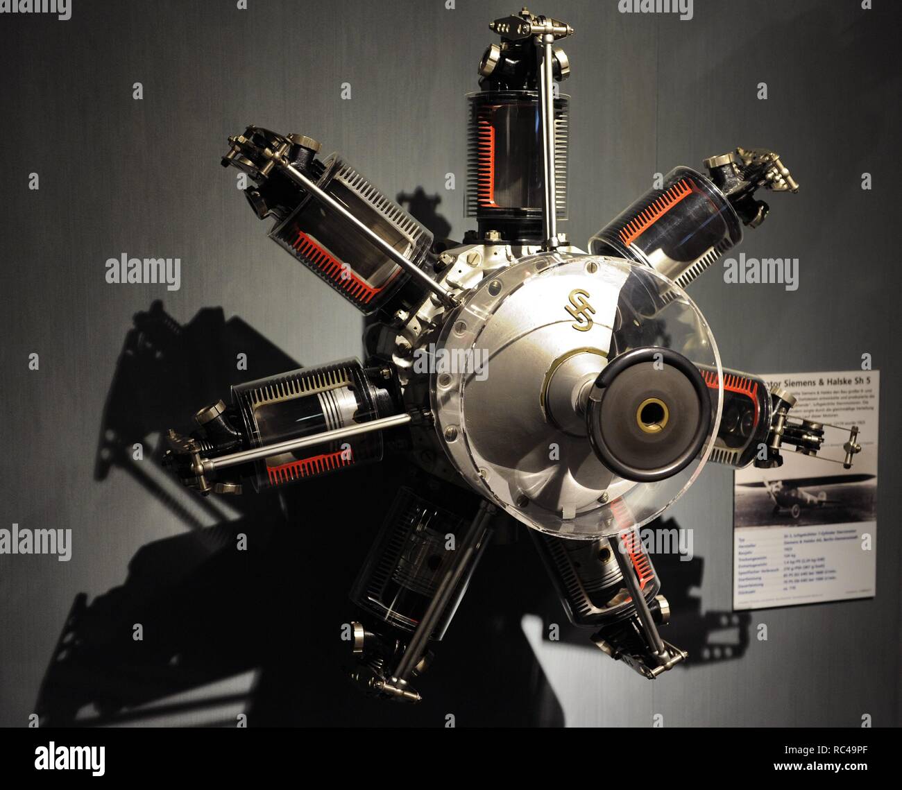 Siemens-Halske Sh 5, seven-cylinder, radial engine for aircraft built ...