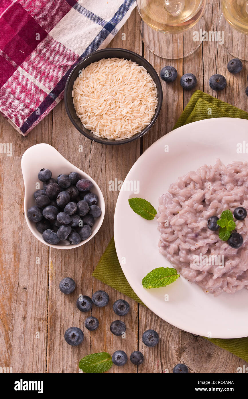 Blueberry risotto with mascarpone Stock Photo - Alamy
