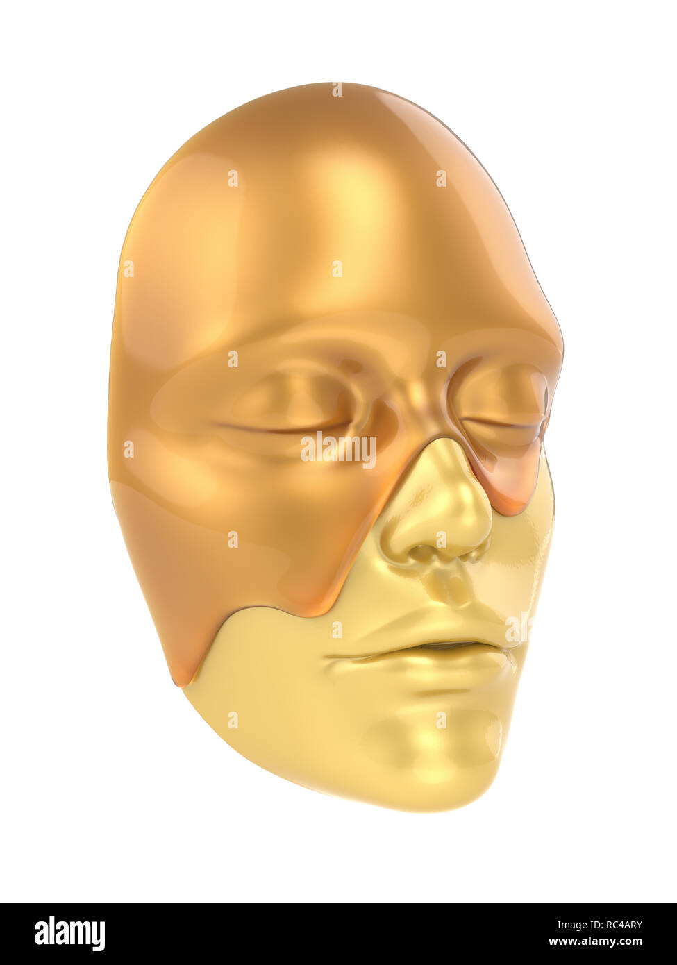 Gold sheet mask 3D Render Stock Photo - Alamy