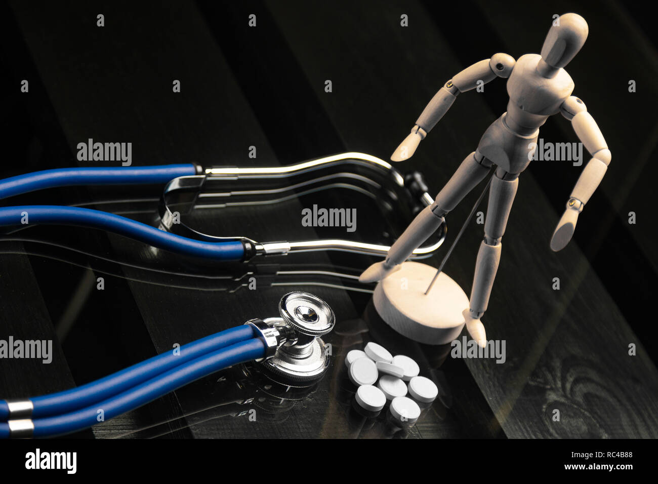 Stethoscope with ecg chart black and white hi-res stock photography and ...