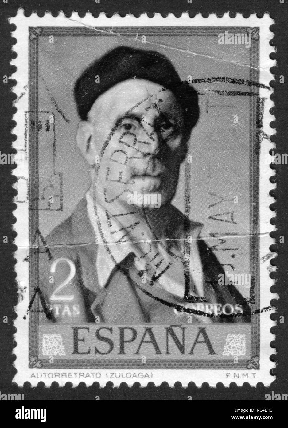 Spain postage stamp Black and White Stock Photos & Images - Alamy
