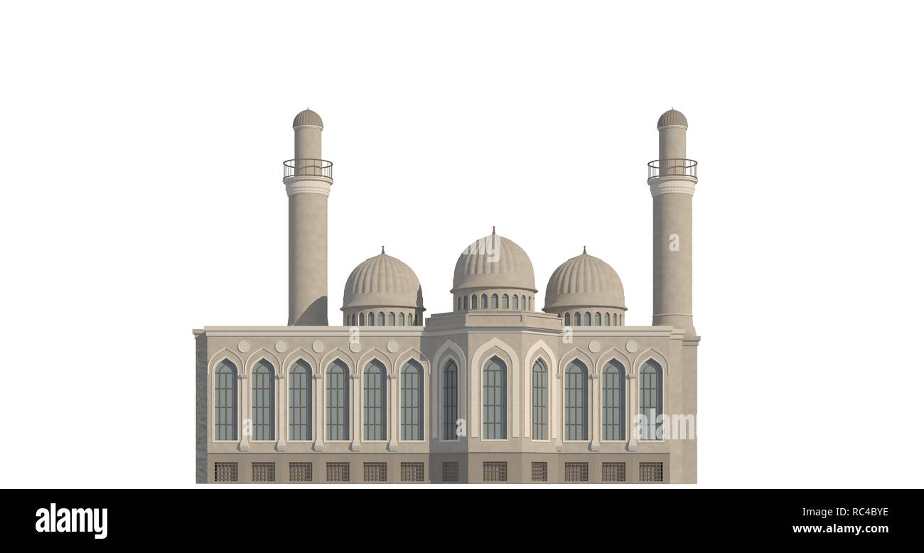 Original design Middle East building isolated on white background 3d ...