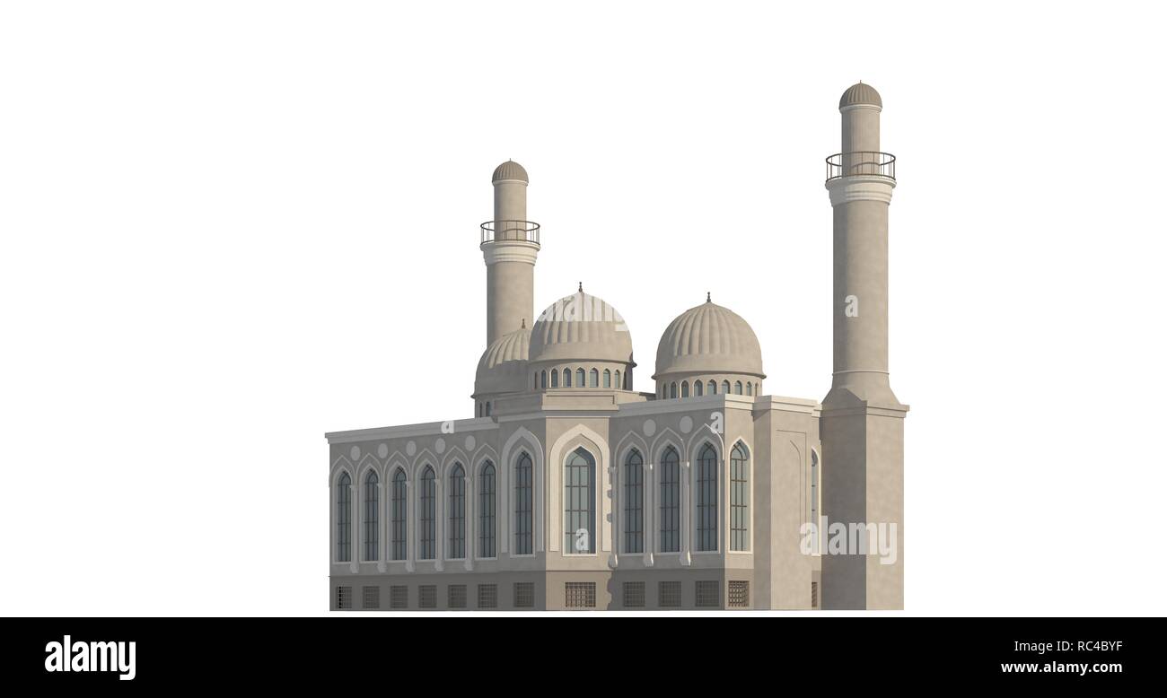 Original design Middle East building isolated on white background 3d ...