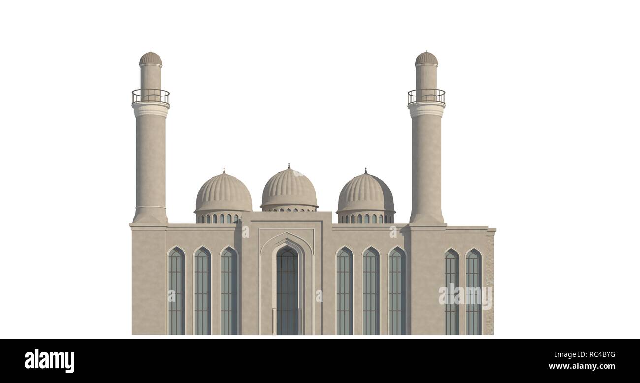 Original design Middle East building isolated on white background 3d ...