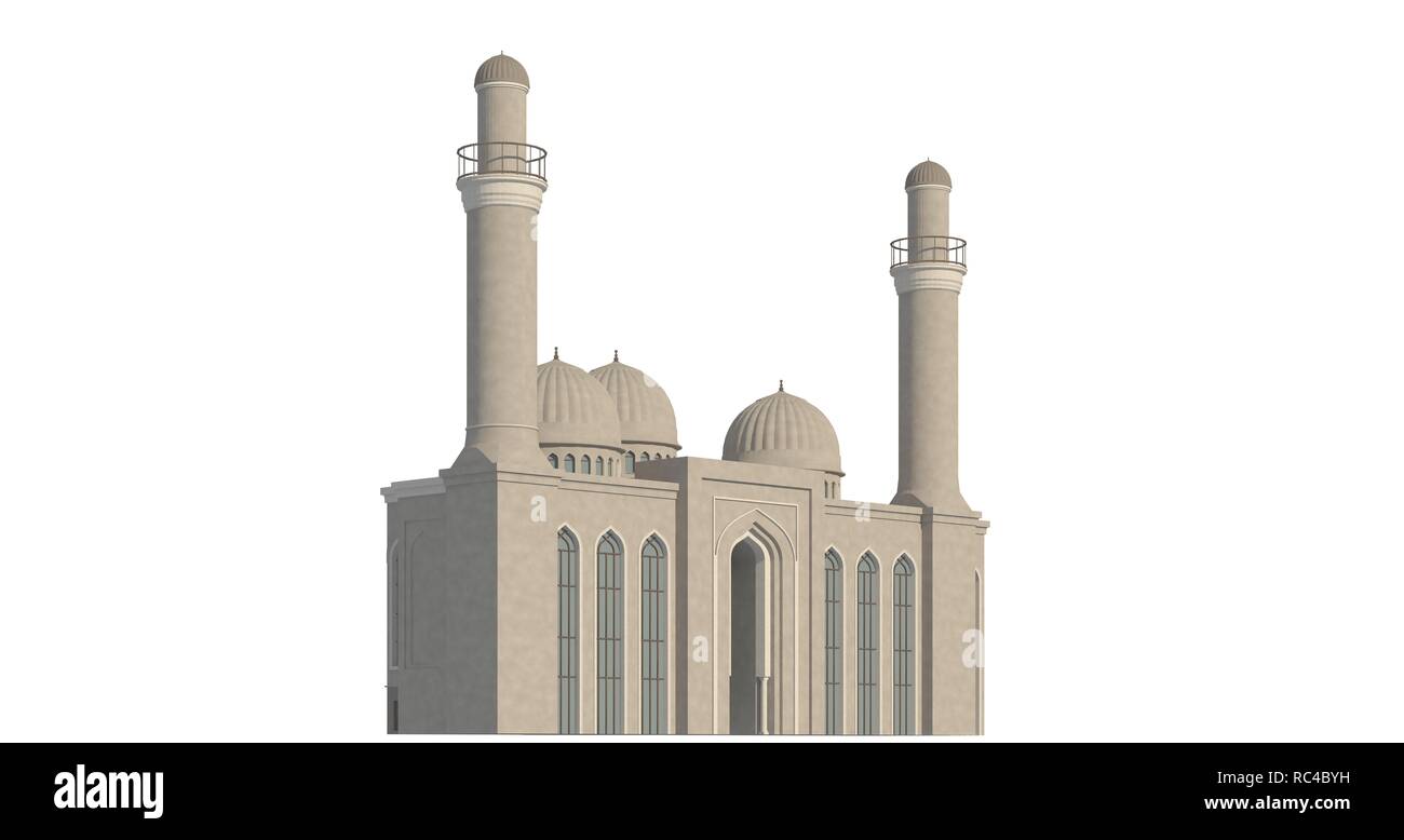 Original design Middle East building isolated on white background 3d ...