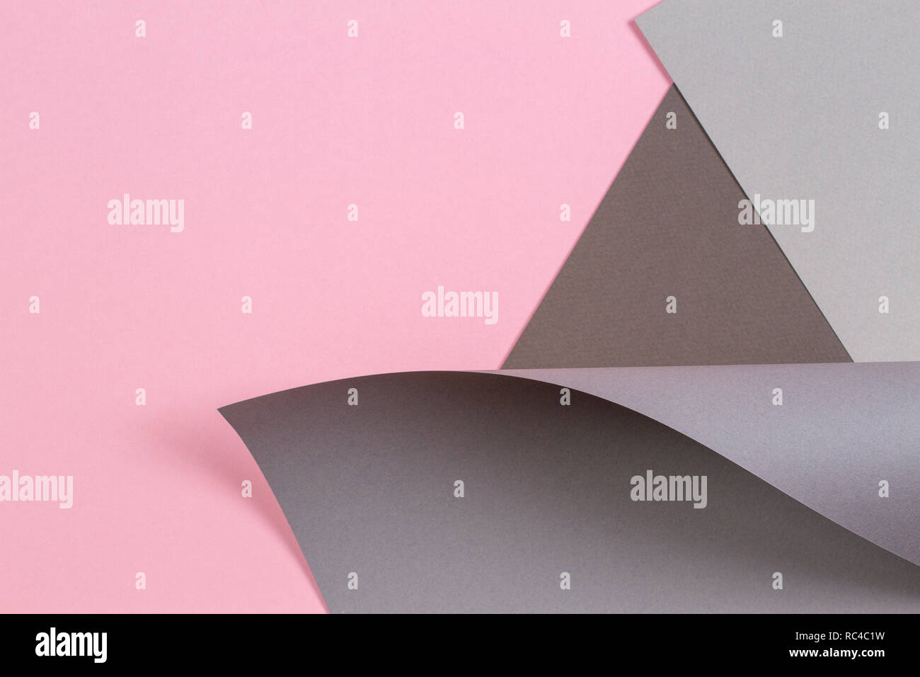 Abstract geometric shape gray and pink color paper background Stock ...