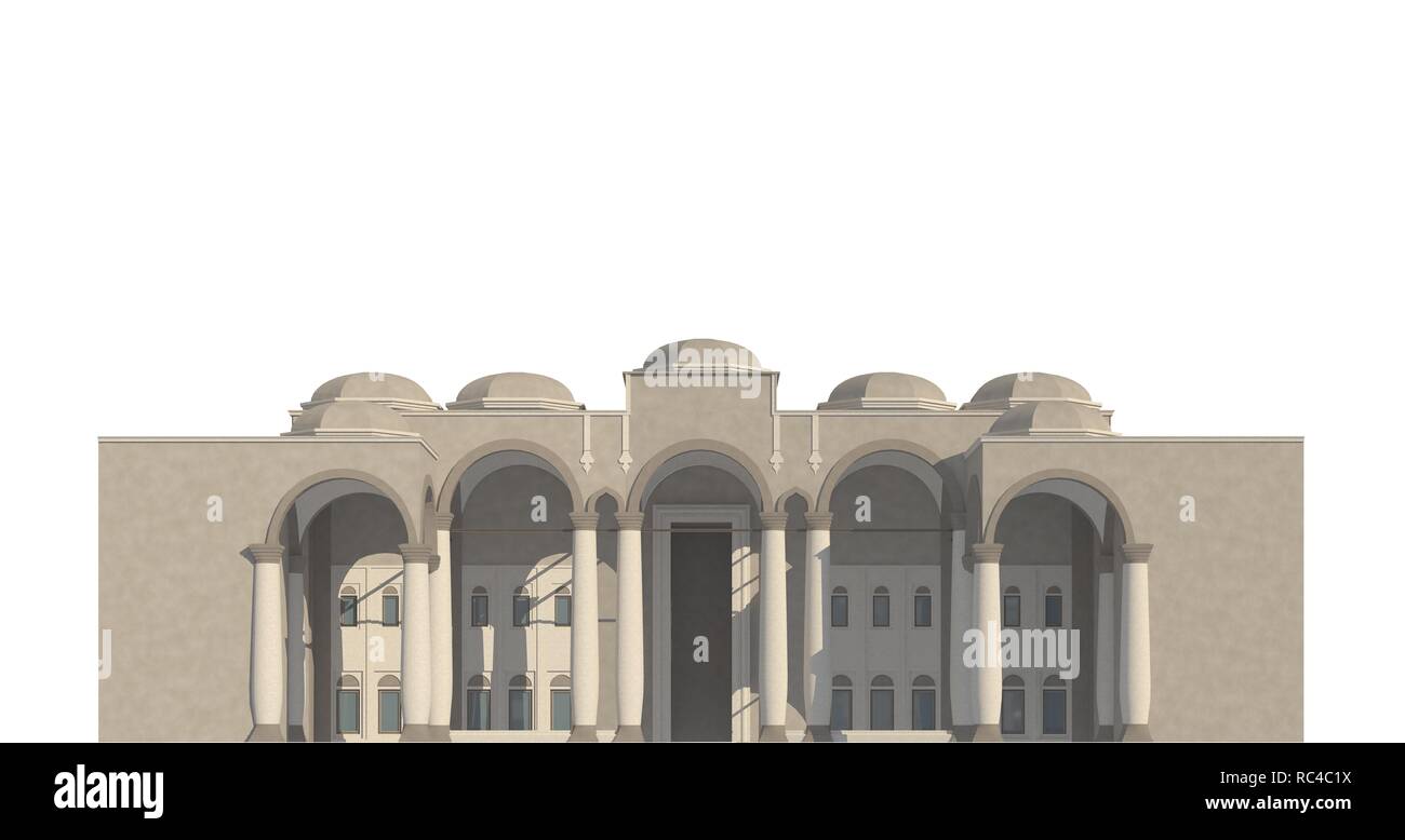Original design Middle East building isolated on white background 3d ...