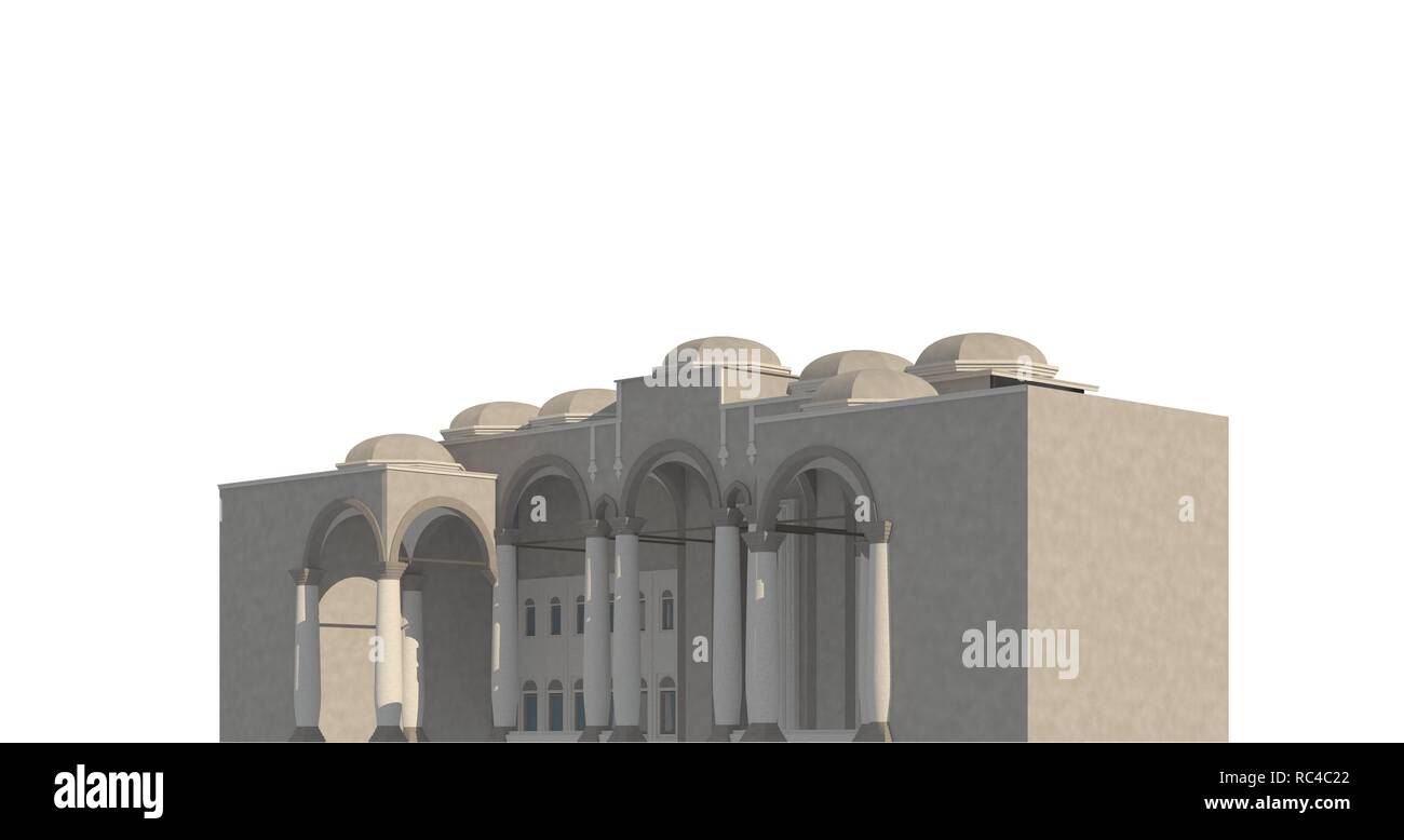 Original design Middle East building isolated on white background 3d ...