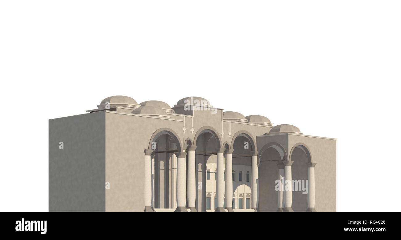 Original design Middle East building isolated on white background 3d ...