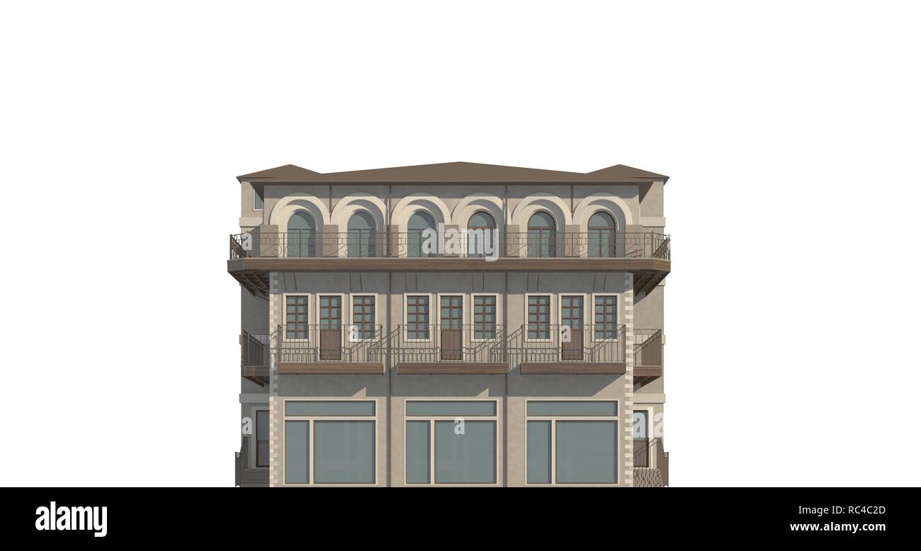 Original design Middle East building isolated on white background 3d ...